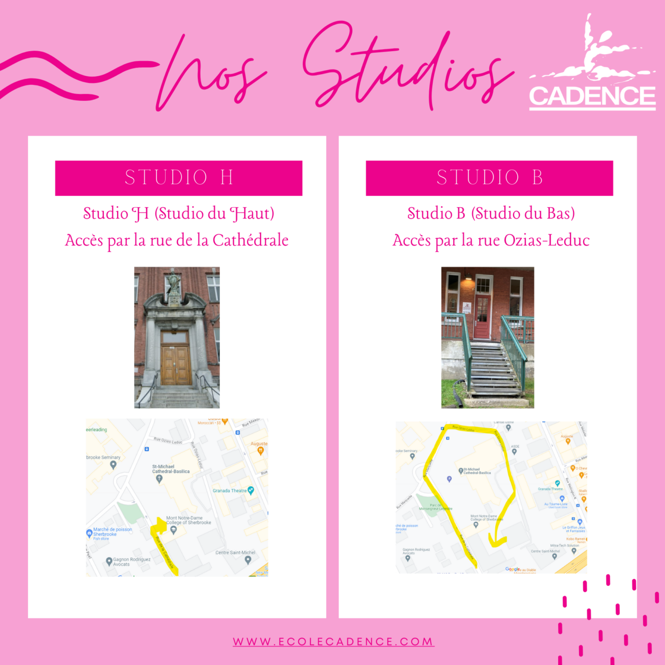 Nos Studios - École de danse Cadence